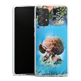 DeinDesign Galaxy A52s 5G Handy Silikon H&uuml;lle Case wei&szlig; Handyh&uuml;lle Ocean Animals Turtle Silikon Case