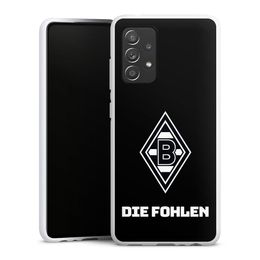 DeinDesign Galaxy A52s 5G Handy Silikon H&uuml;lle Case wei&szlig; Handyh&uuml;lle Gladbach Die Fohlen Borussia M&ouml;nchengladbach Silikon Case