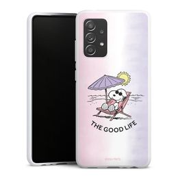DeinDesign Galaxy A52s 5G Handy Silikon H&uuml;lle Case wei&szlig; Handyh&uuml;lle Snoopy Official Licensed Product Peanuts Silikon Case