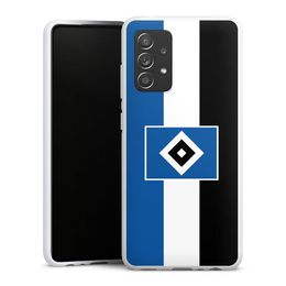 DeinDesign Galaxy A52s 5G Handy Silikon H&uuml;lle Case wei&szlig; Handyh&uuml;lle Hsv Hamburger Sv Stripes Silikon Case