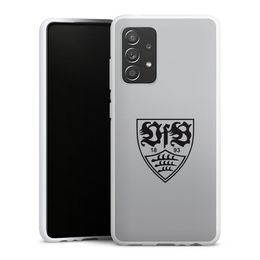 DeinDesign Galaxy A52s 5G Handy Silikon H&uuml;lle Case wei&szlig; Handyh&uuml;lle Vfb Stuttgart Official Licensed Product Logo Silikon Case