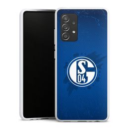 DeinDesign Galaxy A52s 5G Handy Silikon H&uuml;lle Case wei&szlig; Handyh&uuml;lle Official Licensed Product Fc Schalke 04 Schalke 04 Silikon Case