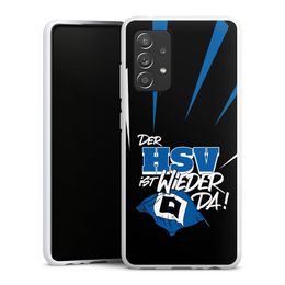 DeinDesign Galaxy A52s 5G Handy Silikon H&uuml;lle Case wei&szlig; Handyh&uuml;lle Hamburger Sv Ascent Hsv Silikon Case