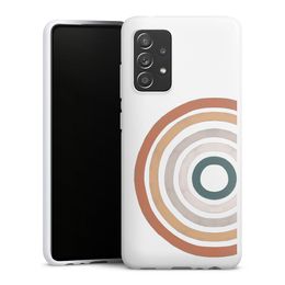 DeinDesign Galaxy A52s 5G Handy Silikon H&uuml;lle Case wei&szlig; Handyh&uuml;lle Circle Rainbow Water Colour Silikon Case