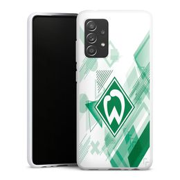 DeinDesign Galaxy A52s 5G Handy Silikon H&uuml;lle Case wei&szlig; Handyh&uuml;lle Muster Official Licensed Product Sv Werder Bremen Silikon Case