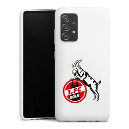 DeinDesign Galaxy A52s 5G Handy Silikon H&uuml;lle Case wei&szlig; Handyh&uuml;lle Transparent Logo 1. Fc K&ouml;ln Silikon Case
