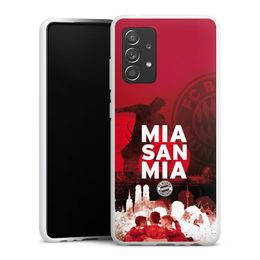 DeinDesign Galaxy A52s 5G Handy Silikon H&uuml;lle Case wei&szlig; Handyh&uuml;lle Mia San Mia Fcb Fc Bayern M&uuml;nchen Silikon Case