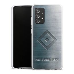 DeinDesign Galaxy A52s 5G Handy Silikon H&uuml;lle Case wei&szlig; Handyh&uuml;lle Metallic Look Hsv Hamburger Sv Silikon Case