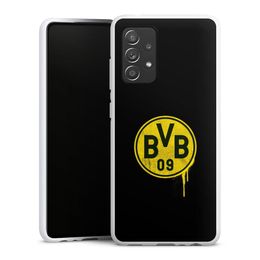 DeinDesign Galaxy A52s 5G Handy Silikon H&uuml;lle Case wei&szlig; Handyh&uuml;lle Borussia Dortmund Bvb Official Licensed Product Silikon Case