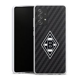 DeinDesign Galaxy A52s 5G Handy Silikon H&uuml;lle Case wei&szlig; Handyh&uuml;lle Carbon Gladbach Borussia M&ouml;nchengladbach Silikon Case