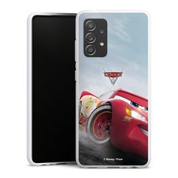 DeinDesign Galaxy A52s 5G Handy Silikon H&uuml;lle Case wei&szlig; Handyh&uuml;lle Cars Official Licensed Product Lightning Mcqueen 95 Silikon Case