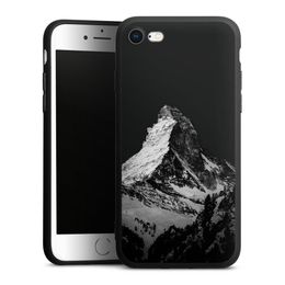 DeinDesign iPhone SE (2022) Handy Premium Silikon H&uuml;lle Handyh&uuml;lle schwarz Case Snow Mountain Mountain Top Silikon Premium Case