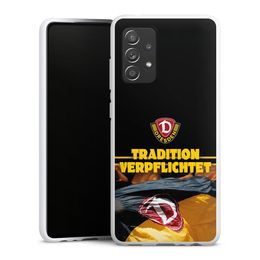 DeinDesign Galaxy A52s 5G Handy Silikon H&uuml;lle Case wei&szlig; Handyh&uuml;lle Sgd Sg Dynamo Dresden Merchandise Silikon Case