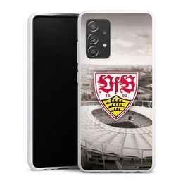 DeinDesign Galaxy A52s 5G Handy Silikon H&uuml;lle Case wei&szlig; Handyh&uuml;lle Vfb Stuttgart Stadium Official Licensed Product Silikon Case