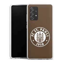 DeinDesign Galaxy A52s 5G Handy Silikon H&uuml;lle Case wei&szlig; Handyh&uuml;lle Official Licensed Product Coat Of Arms Fc St. Pauli Silikon Case
