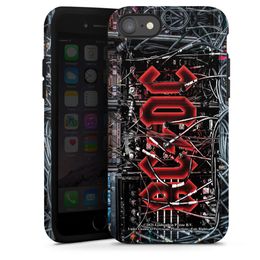 DeinDesign iPhone SE (2020) Handy Panzer Handyh&uuml;lle robuste Outdoor H&uuml;lle Schutzh&uuml;lle gl&auml;nzend Acdc Merchandise Official Licensed Product Tough Case