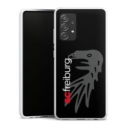 DeinDesign Galaxy A52s 5G Handy Silikon H&uuml;lle Case wei&szlig; Handyh&uuml;lle Sc Freiburg Logo Official Licensed Product Silikon Case