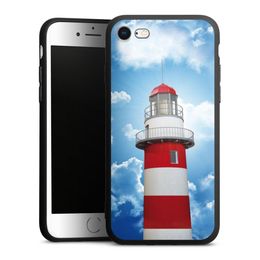 DeinDesign iPhone SE (2020) Handy Premium Silikon H&uuml;lle Handyh&uuml;lle schwarz Case Sky Lighthouse Cloud Silikon Premium Case