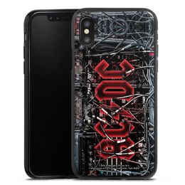 DeinDesign iPhone X Handy Silikon H&uuml;lle Case schwarz Handyh&uuml;lle Merchandise Acdc Official Licensed Product