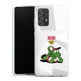 DeinDesign Galaxy A52s 5G Handy Silikon H&uuml;lle Case wei&szlig; Handyh&uuml;lle Official Licensed Product Mascot Vfb Stuttgart Silikon Case