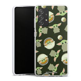 DeinDesign Galaxy A52s 5G Handy Silikon H&uuml;lle Case wei&szlig; Handyh&uuml;lle Official Licensed Product Star Wars Muster Baby Yoda Silikon Case