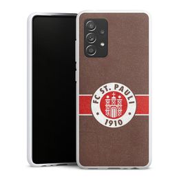 DeinDesign Galaxy A52s 5G Handy Silikon H&uuml;lle Case wei&szlig; Handyh&uuml;lle Logo Official Licensed Product Fc St. Pauli Silikon Case
