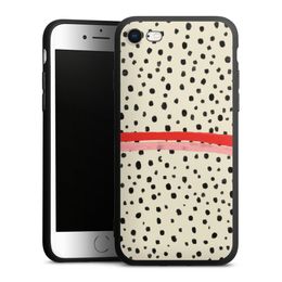 DeinDesign iPhone SE (2020) Handy Premium Silikon H&uuml;lle Handyh&uuml;lle schwarz Case Stripes Kunst Points Silikon Premium Case