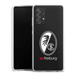 DeinDesign Galaxy A52s 5G Handy Silikon H&uuml;lle Case wei&szlig; Handyh&uuml;lle Sc Freiburg Official Licensed Product Coat Of Arms Silikon Case