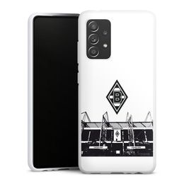 DeinDesign Galaxy A52s 5G Handy Silikon H&uuml;lle Case wei&szlig; Handyh&uuml;lle Die Fohlen Stadium Borussia M&ouml;nchengladbach Silikon Case