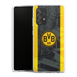DeinDesign Galaxy A52s 5G Handy Silikon H&uuml;lle Case wei&szlig; Handyh&uuml;lle Bvb Borussia Dortmund Stadium Silikon Case