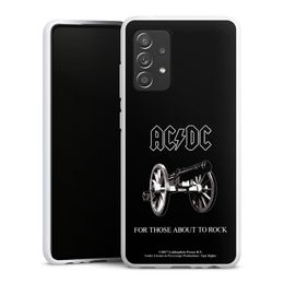 DeinDesign Galaxy A52s 5G Handy Silikon H&uuml;lle Case wei&szlig; Handyh&uuml;lle Music Acdc Merchandise Silikon Case