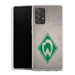 DeinDesign Galaxy A52s 5G Handy Silikon H&uuml;lle Case wei&szlig; Handyh&uuml;lle Sv Werder Bremen Concrete Official Licensed Product Silikon Case