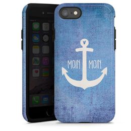DeinDesign iPhone SE (2020) Handy Panzer Handyh&uuml;lle robuste Outdoor H&uuml;lle Schutzh&uuml;lle gl&auml;nzend Anchor Maritim Blue Tough Case