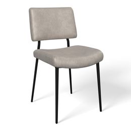 Stuhl Elia Beige Cord Gepolstert