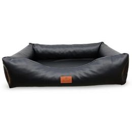 Petliving orthop&auml;disches Hundebett Luke aus Kunstleder schwarz XL