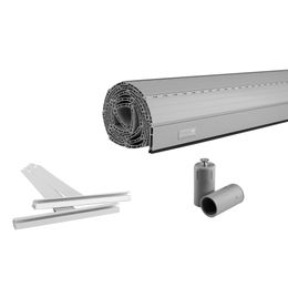 Schellenberg Rolladenpanzer Set PVC Mini, 90 x 110 cm, f&uuml;r 40 mm Stahlrohrwellen, inklusive Rolladen Aufh&auml;ngefeder, Alu-Endleiste, Rolladenstopper, grau