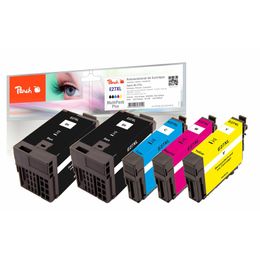 Peach E27 5 Druckerpatronen XL (2*bk, c/m/y) ersetzt Epson T2716, No. 27XL, C13T27164010 f&uuml;r z.B. Epson WorkForce WF -3600, Epson WorkForce WF -7600 (wiederaufbereitet)
