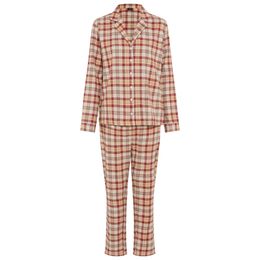 Vivance By Lascana Pyjama Damen Gr&ouml;&szlig;e L beige / rot / burgunder Sommerkleid