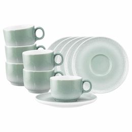 Tasse Seltmann Weiden "Kaffeetassen mit Untertassen Sento Home 210 ml 6er Set", gr&uuml;n (aura mint), B:16,2cm H:8,2cm &Oslash;:16,2cm, Porzellan, Trinkgef&auml;&szlig;e, Tasse, Sp&uuml;lmaschinengeeignet, Mikrowellengeeignet, Ofenfest, Salamandergeeignet, K&uuml;hlschrankgeeignet, Gefrierschrankgeeignet