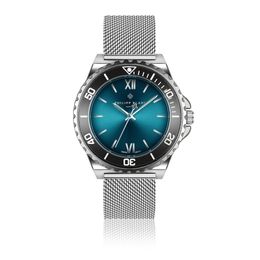 Quarzuhr PHILIPP BLANC "PD1-B010S", blau (silber), Armbanduhren, Herren, Quarzuhr