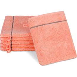 Waschhandschuh Ross "&Uuml;berkaro 9032", rosa (peach pink, flanell), B:12cm L:20cm, Frottier, Frottier, Handt&uuml;cher, 100% Baumwolle, made in Germany