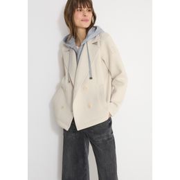 Cabanjacke Cecil, Damen, Gr. XL (44), dust beige, Web, Obermaterial: 93% Polyester, 7% Elasthan. Futter: 100% Polyester, unifarben mit Farbeinsatz, normal h&uuml;ftlang, Rundhals, abgesteppte Kante, Jacken, mit Reverskragen und Kapuze
