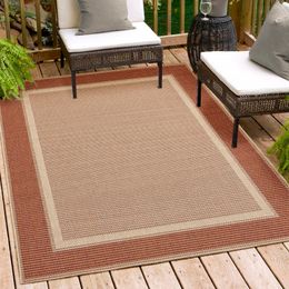 Teppich ANDIAMO "ARIZONA 2", terra, B:67cm H:5mm L:140cm, Kunstfaser, Teppiche, Teppich, Flachgewebe, mit Bord&uuml;re, In- und Outdoor geeignet, wetterfest