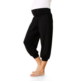 Umstandsharemshose Neun Monate "Viskose Haremshose f&uuml;r Schwangerschaft und Stillzeit", Damen, Gr. 36/38, N-Gr, schwarz, Jersey, Obermaterial: 95% Viskose, 5% Elasthan, unifarben, Basic, weit ca. Mitte Wade, Hosen, mit elastischem Bund