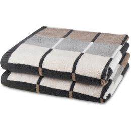 Handt&uuml;cher Ross "Three Stars 9042", grau (anthrazit), B:50cm L:100cm, Frottier, Frottier, Handt&uuml;cher, 100% Baumwolle, made in Germany