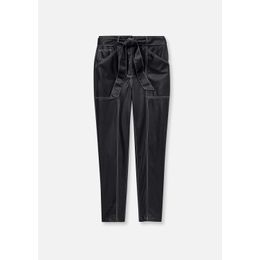 Madeleine Mode Stoffhose MADELEINE "Hose Kunstlederhose", Damen, Gr. 21, N + K Gr, schwarz, Obermaterial: 100% Polyester PES., Modern, Hosen Stoffhose