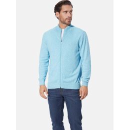 Strickjacke Babista "Strickjacke HALRON", Herren, Gr. L, blau (t&uuml;rkis), Obermaterial: 100% Baumwolle CO., gemustert, normal, Strickjacken Strickjacke