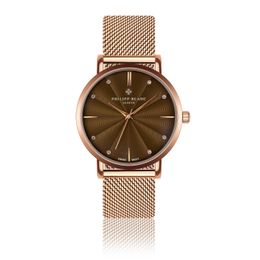 Quarzuhr PHILIPP BLANC "PB7-B028R", rose gold, Armbanduhren, Damen, Quarzuhr