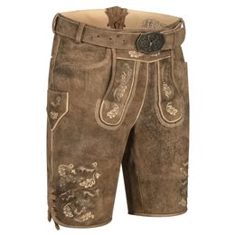 N&uuml;bler Trachtenlederhose N&Uuml;BLER "Lederhose Siegbert", Herren, Gr. 50, EURO, braun, Obermaterial: 100% Lammleder LEL., Hosen