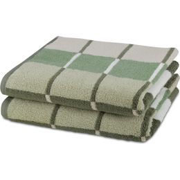 Handt&uuml;cher Ross "Three Stars 9042", gr&uuml;n (moosgr&uuml;n), B:50cm L:100cm, Frottier, Frottier, Handt&uuml;cher, 100% Baumwolle, made in Germany